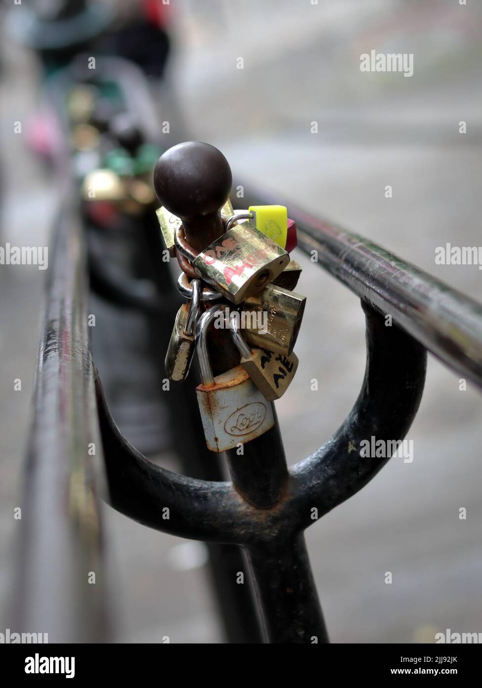 Attached to fencing hi-res stock photography and images - Alamy