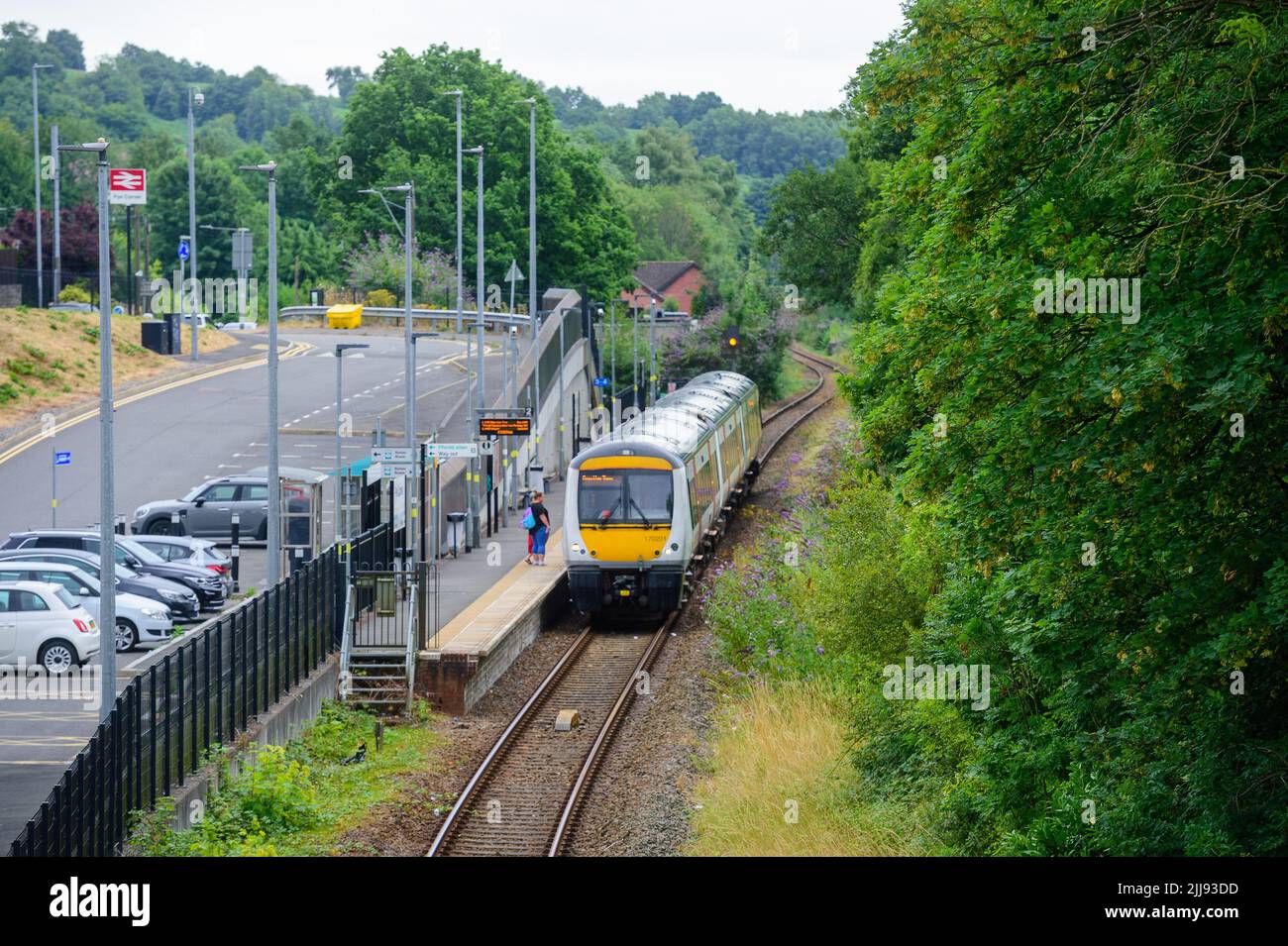 23.07.22 - A Transport For Wales train at Pye Corner station, Newport ...