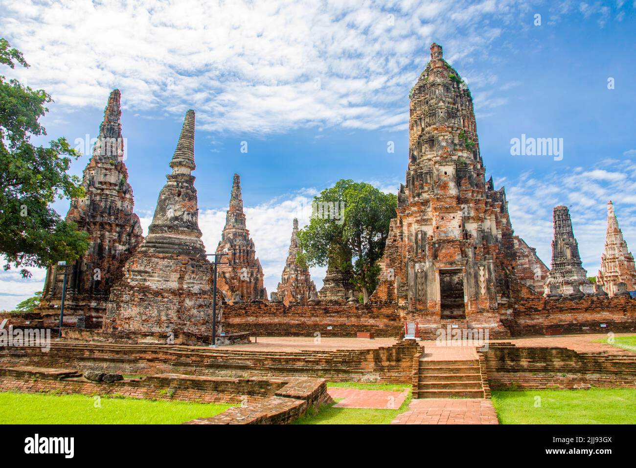 The central Prang in Wat Chaiwatthanaram. A Buddhist temple in the city ...