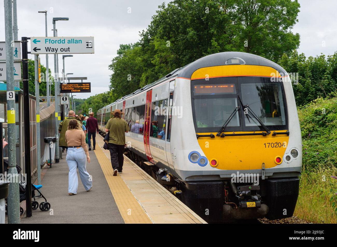 23.07.22 - A Transport For Wales train at Pye Corner station, Newport ...