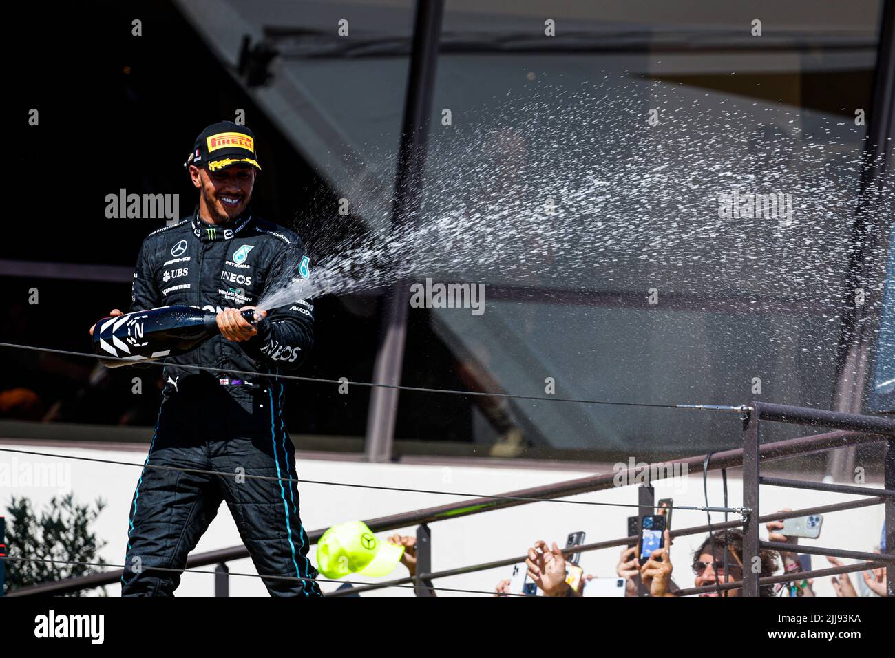 Podium, HAMILTON Lewis (gbr), Mercedes AMG F1 Team W13, portrait during ...