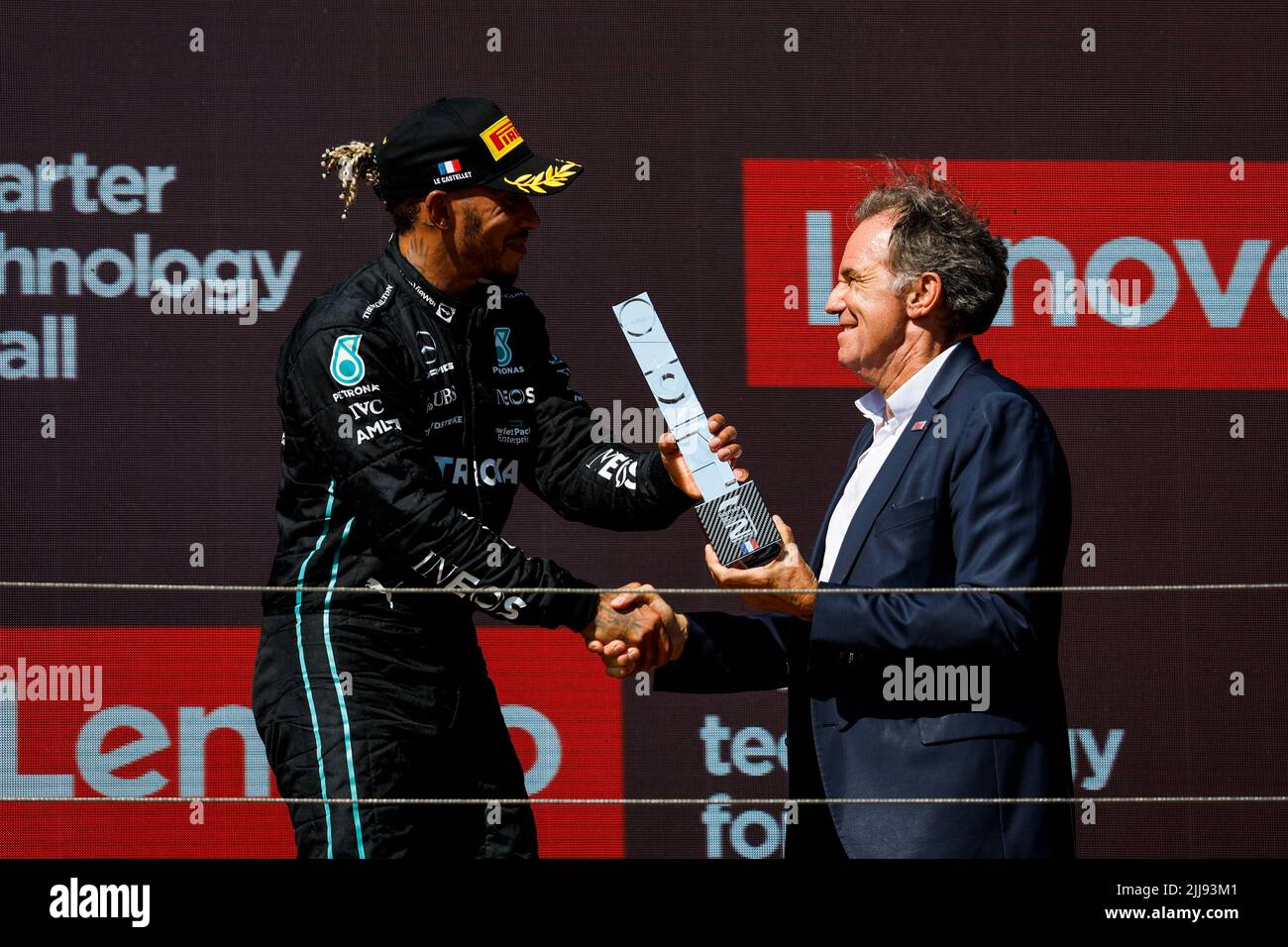 Podium, HAMILTON Lewis (gbr), Mercedes AMG F1 Team W13, portrait during ...