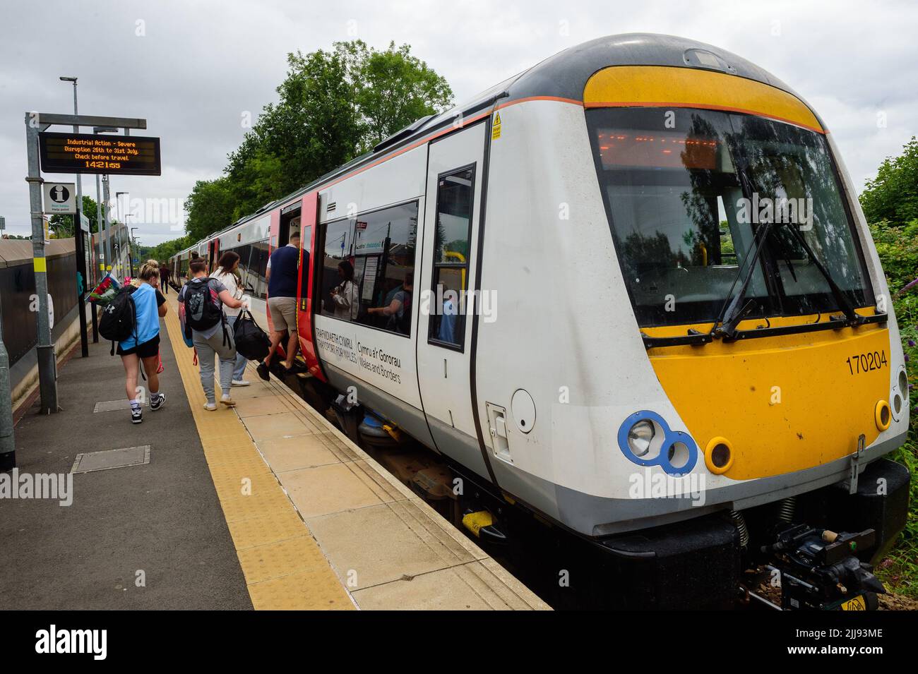 23.07.22 - A Transport For Wales train at Pye Corner station, Newport ...