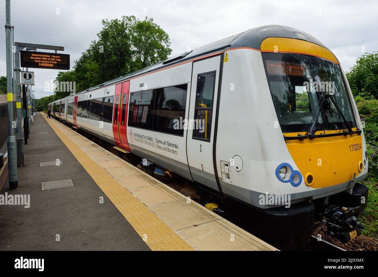 23.07.22 - A Transport For Wales train at Pye Corner station, Newport ...