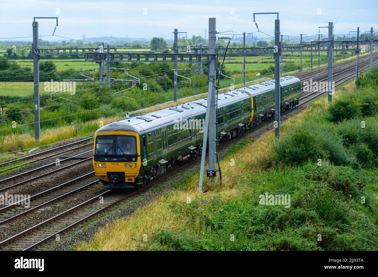 24.07.22 - A GWR train travels on the main line between Newport and ...