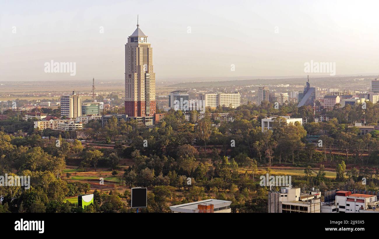 Cityscape from high building in Nairobi capital of Kenya Africa Stock ...