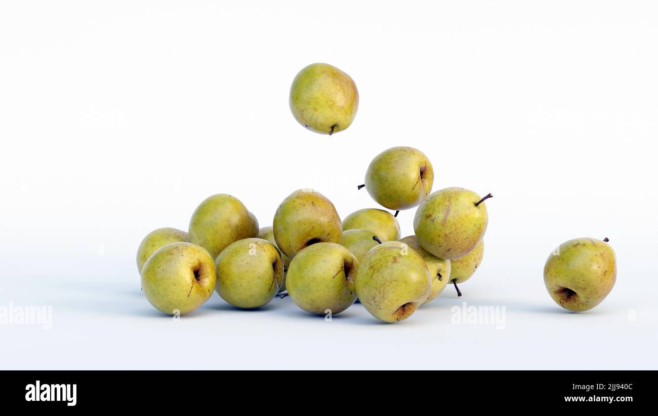 falling pear against white background. High quality, Fresh fruits ...