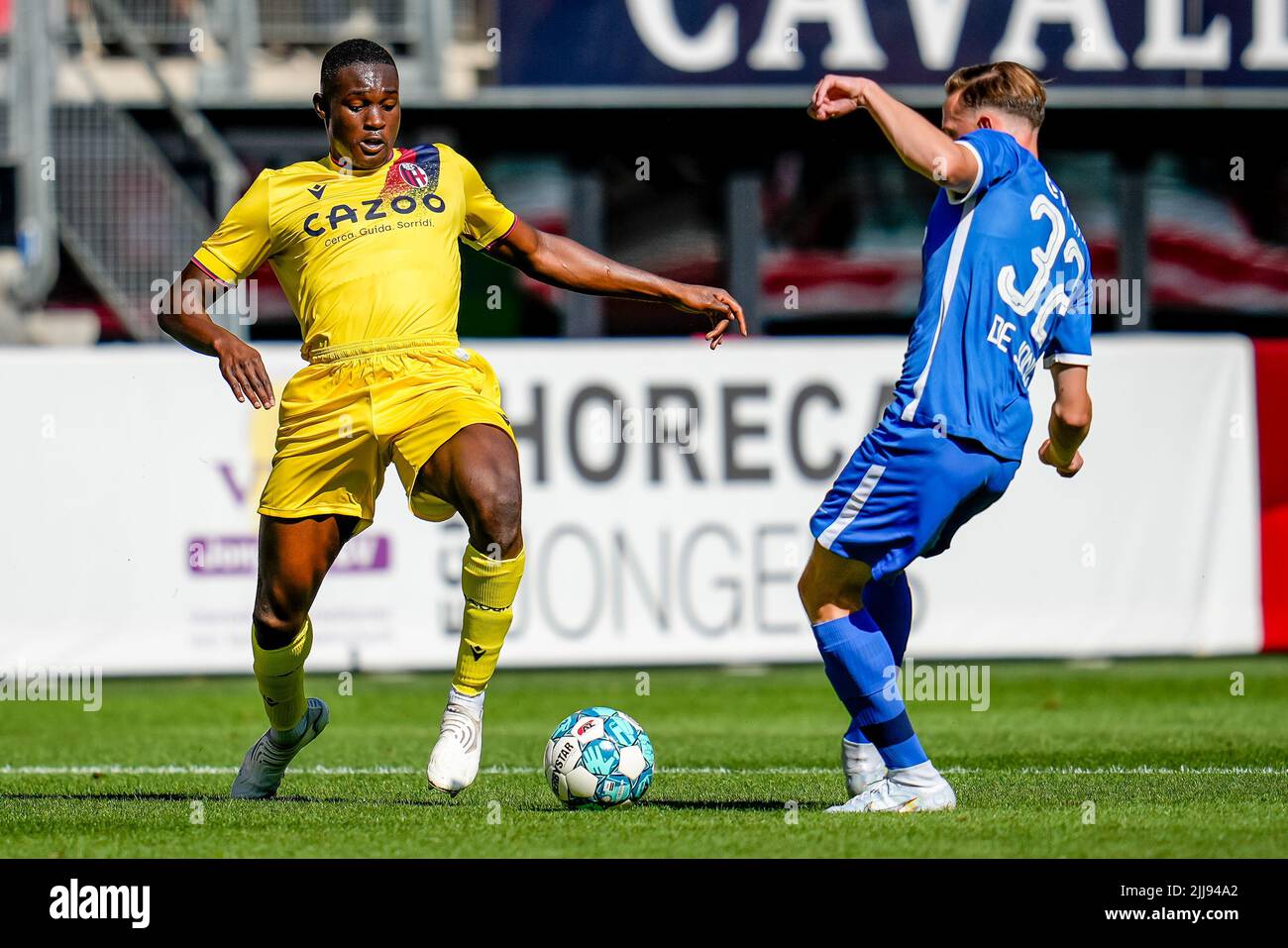 ALKMAAR, NETHERLANDS - JULY 24: Wisdom Amey of Bologna, Fedde de Jong ...