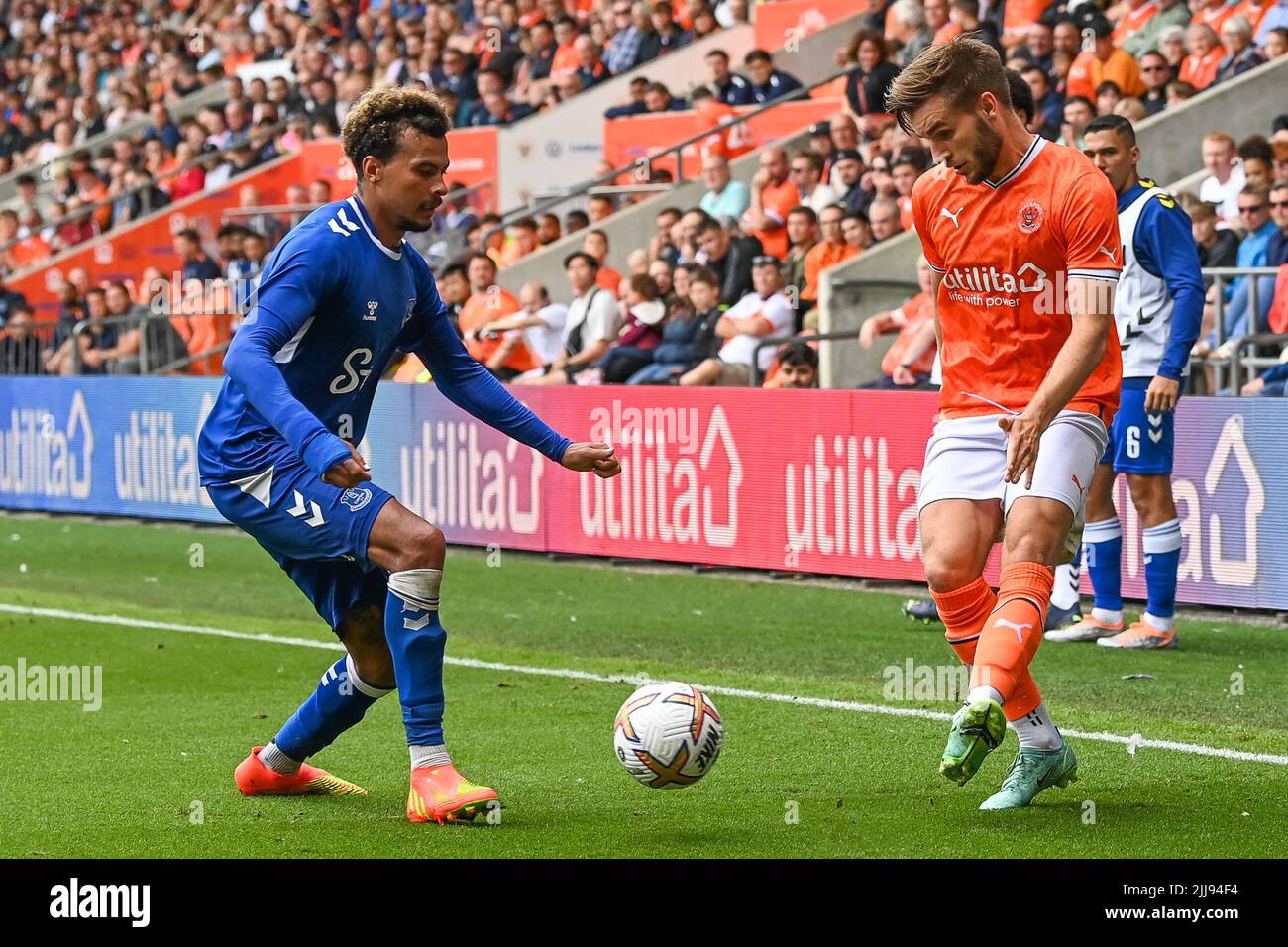 Luke Garbutt #29 of Blackpool in action during the game in , on 7/24 ...