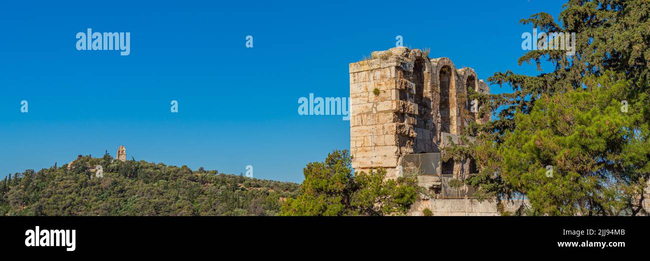 The Odeon of Herodes Atticus, also called Herodeion or Herodion on the ...