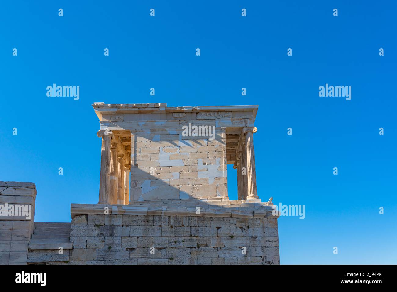 Temple of Athena Nike Propylaea Ancient Entrance Gateway Ruins Acropolis in Athens, Greece. Nike ...
