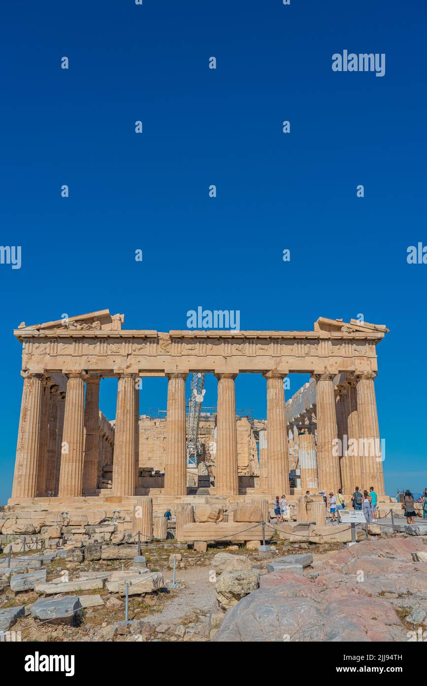 ATHENS, GREECE - MAY 21, 2022: The famous Parthenon temple in Acropolis ...
