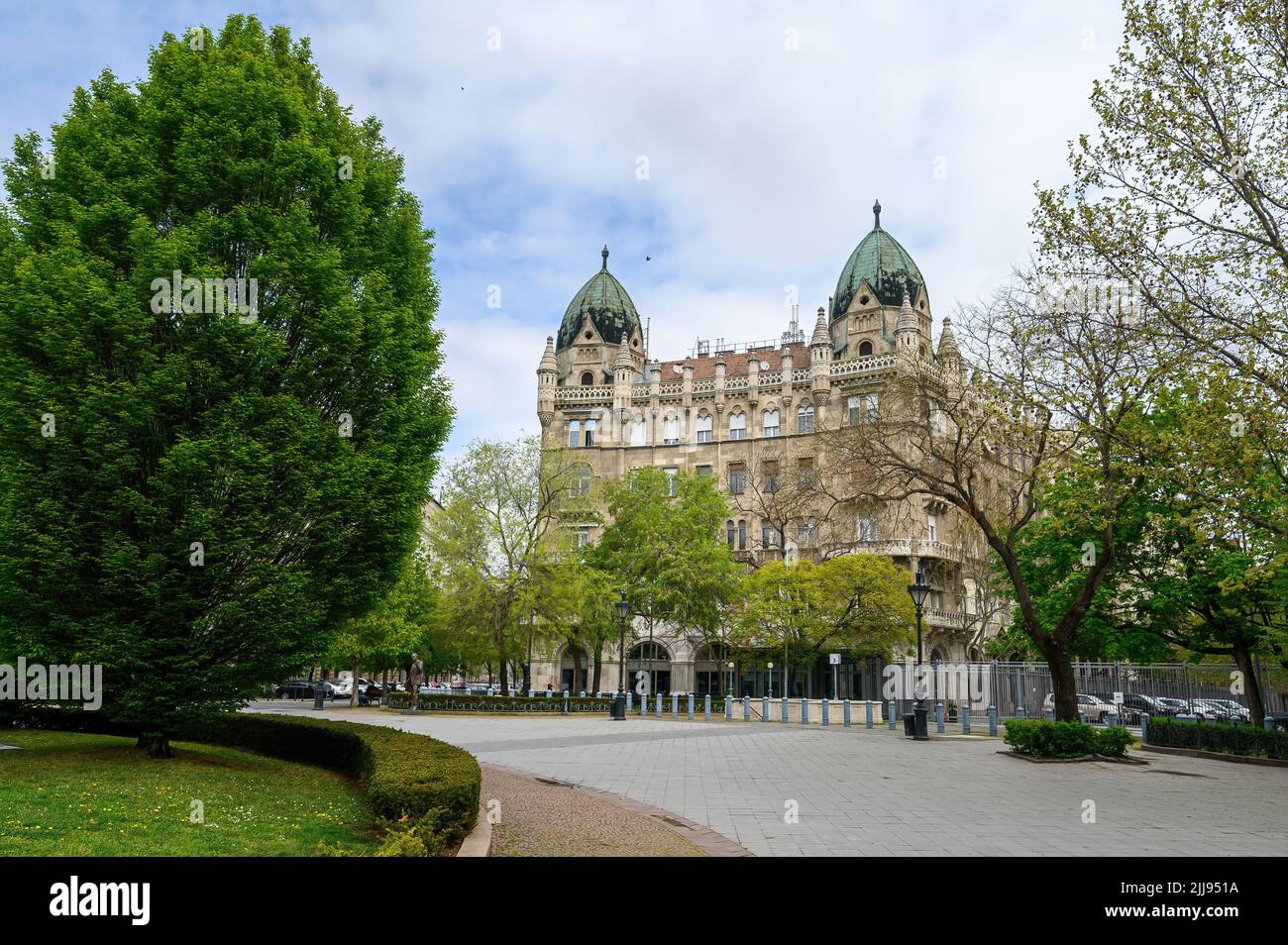Budapest, Hungary. Front view of beautiful old building in the city ...