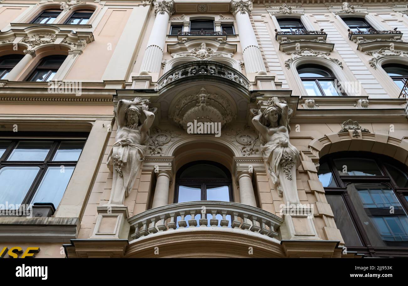 Budapest, Hungary. Front view of beautiful old building in the city ...