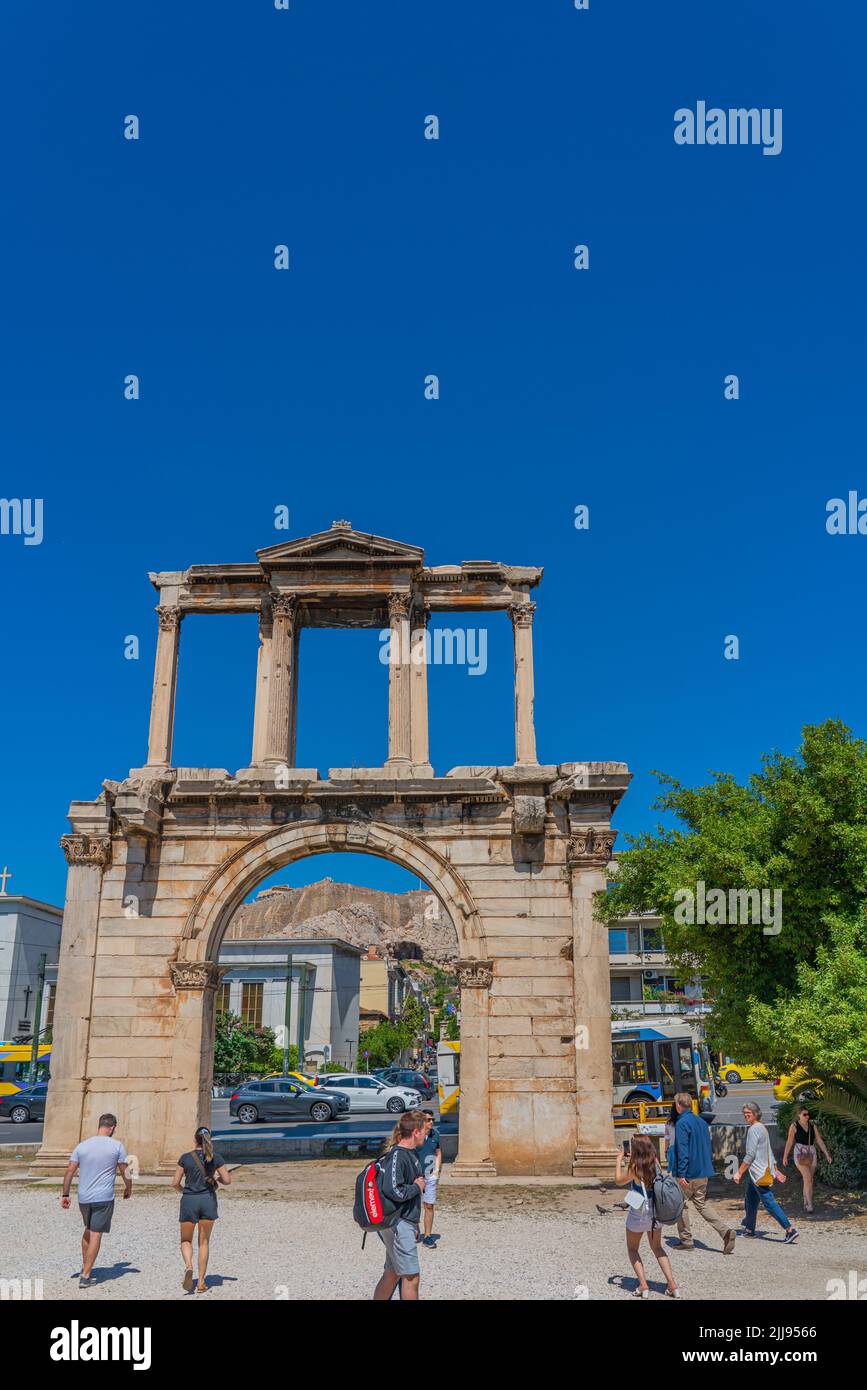 ATHENS, GREECE - MAY 21, 2022: Street view in Plaka district of Athens ...
