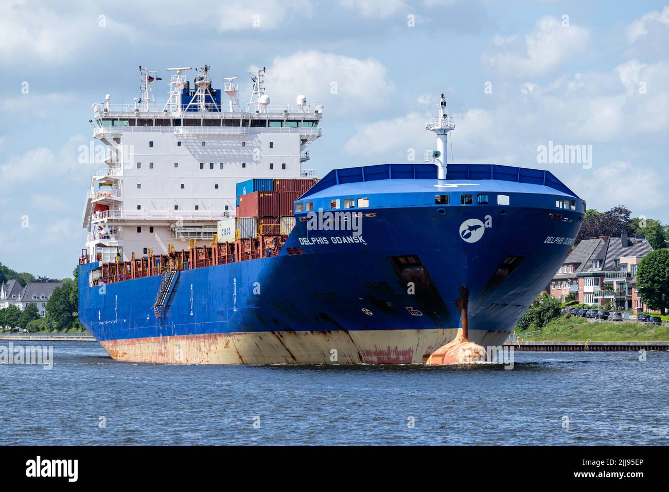 container ship DELPHIS GDANSK in the Kiel Canal Stock Photo - Alamy