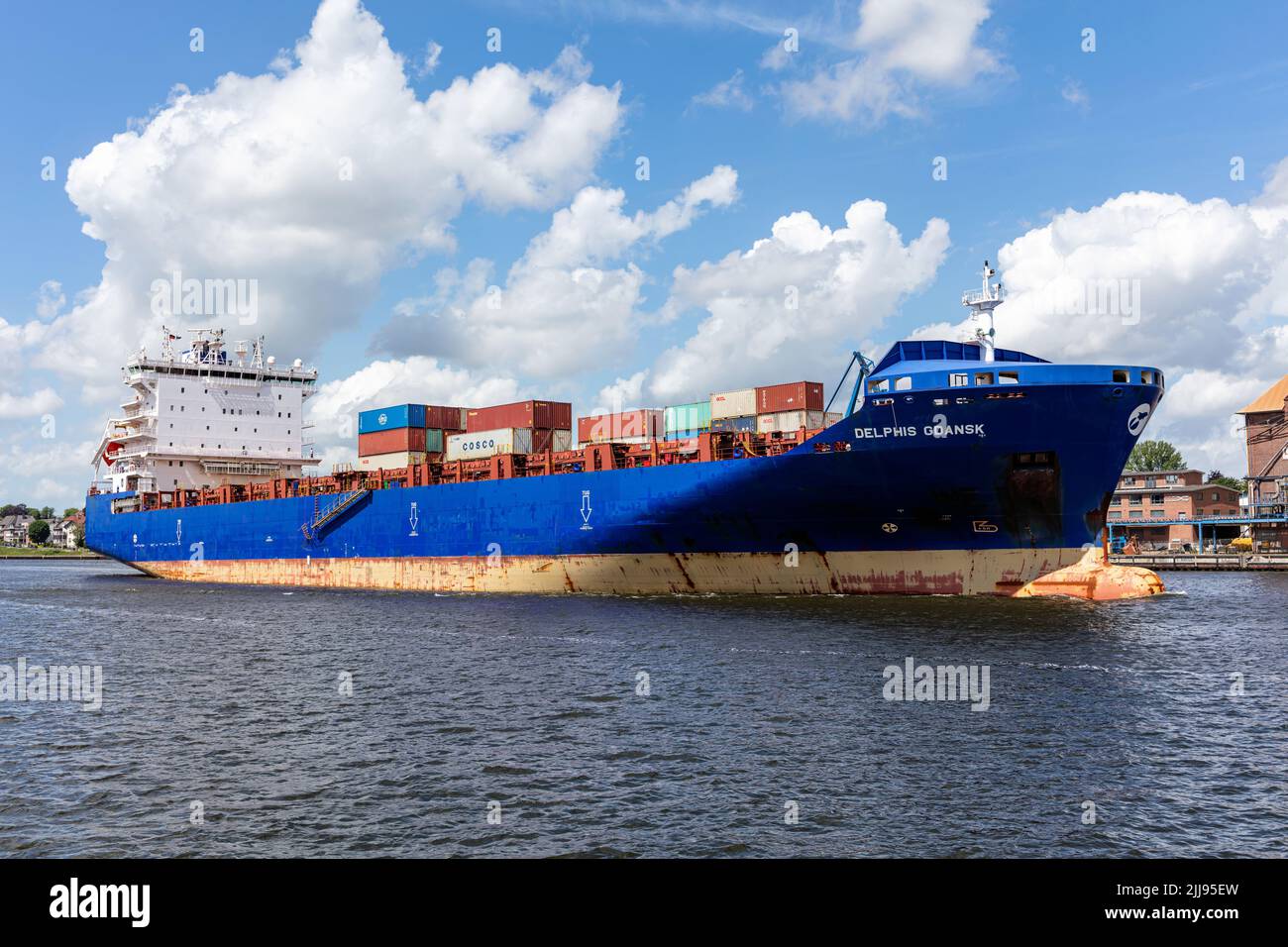 container ship DELPHIS GDANSK in the Kiel Canal Stock Photo - Alamy