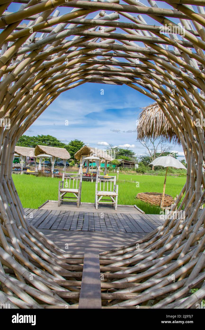 Ayutthaya Thailand 6th Jun 2022: the path and view of Rak Na Ayutthaya ...