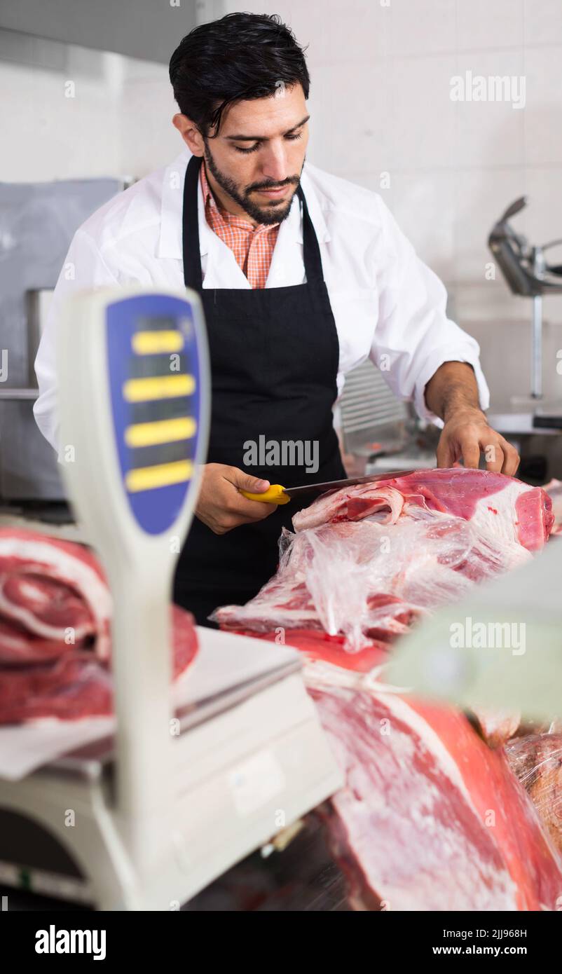 Butcher portrait on market hi-res stock photography and images - Alamy