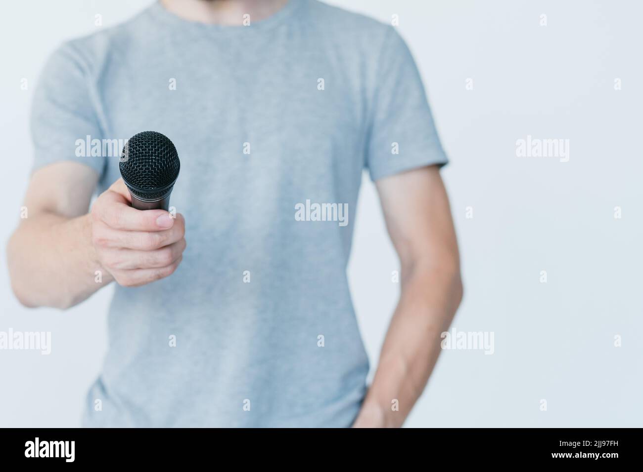 Broadcast microphone interview hi-res stock photography and images - Alamy