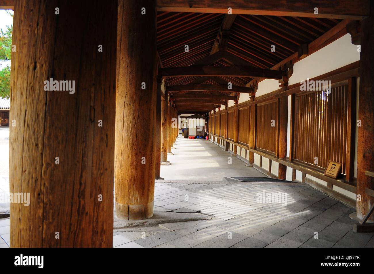 A long wooden hallway made with Japanese style Stock Photo - Alamy