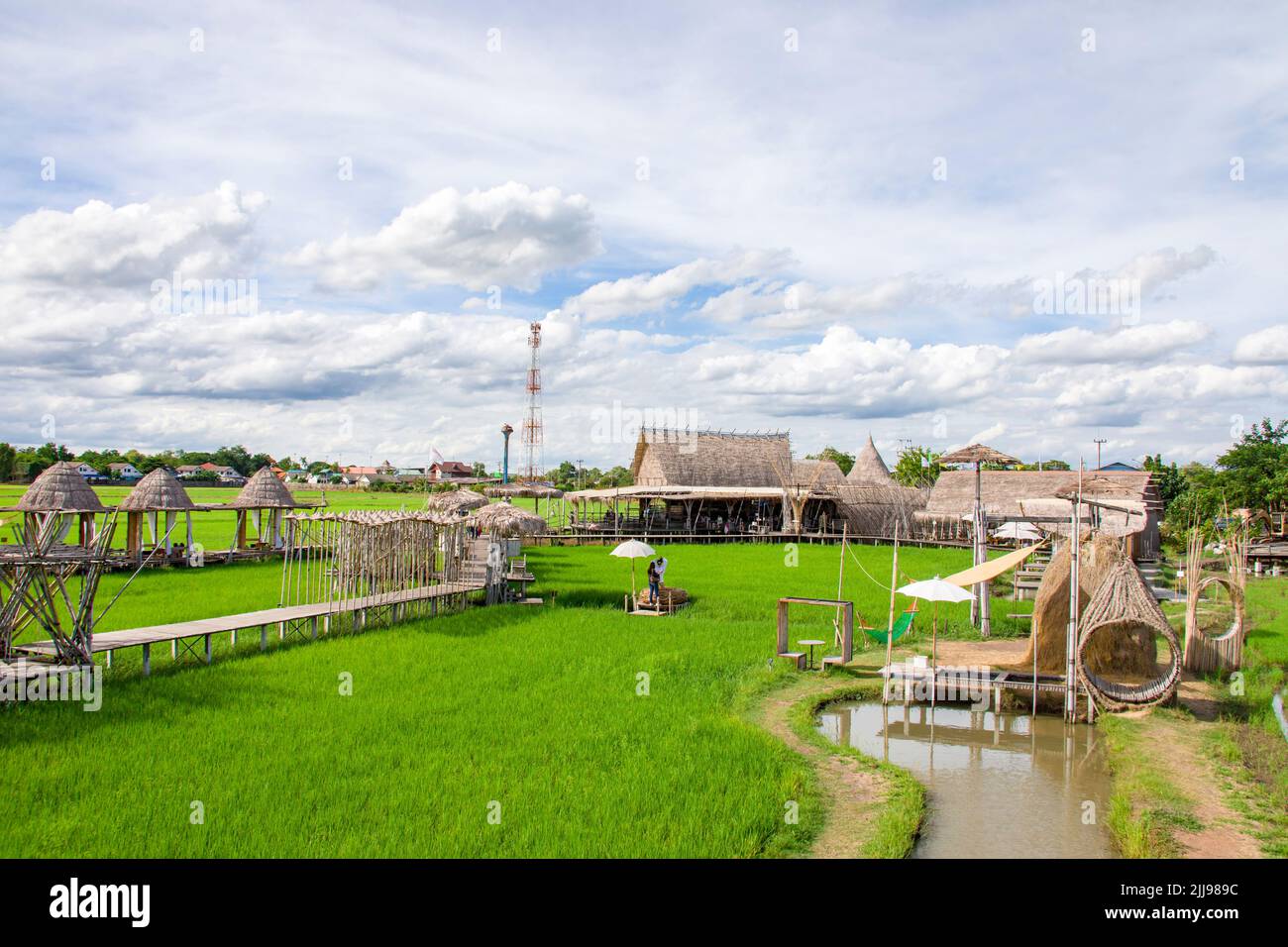 Ayutthaya Thailand 6th Jun 2022: the path and view of Rak Na Ayutthaya ...