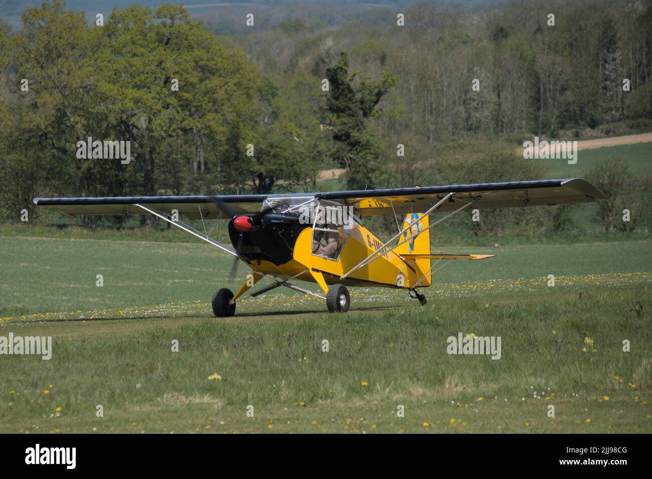A TLAC Sherwood Scout light aircraft at Popham Airfield in Hampshire ...