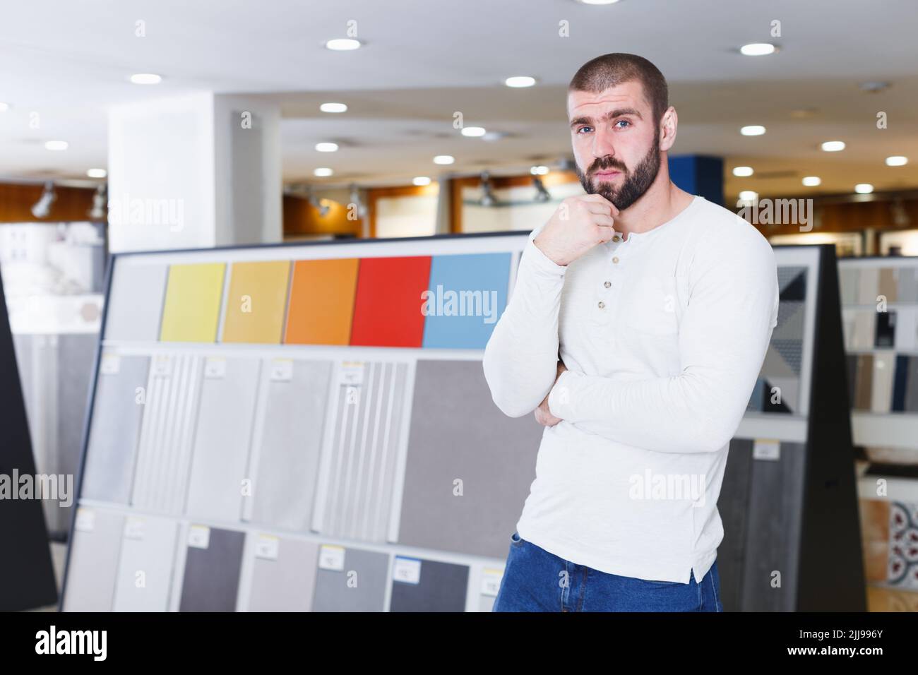 Choosing tile hi-res stock photography and images - Alamy