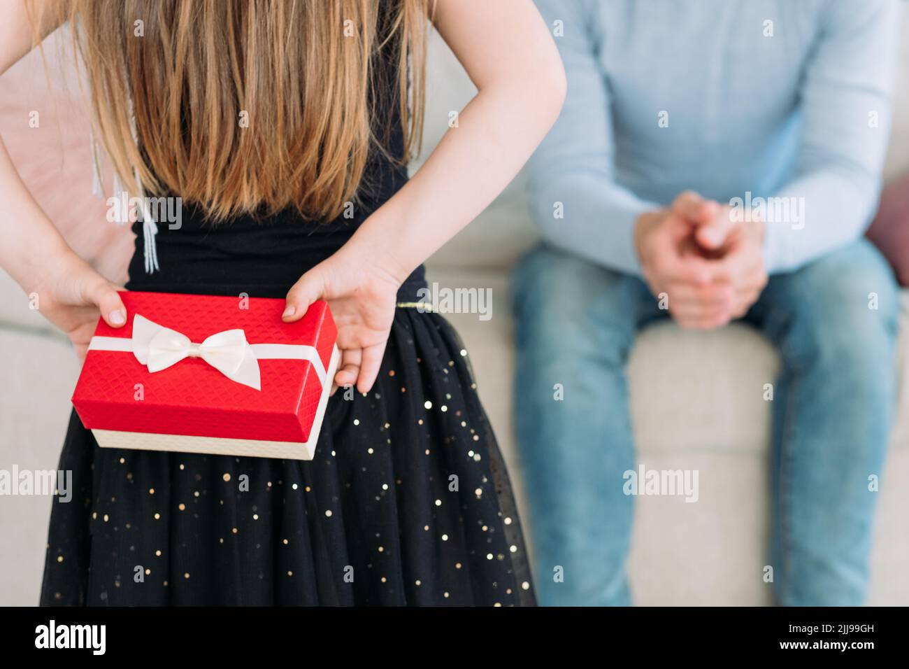 surprise present fathers day child reward gift box Stock Photo - Alamy