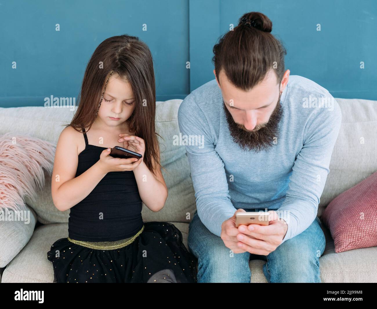 family problem mobile technology invasion child Stock Photo - Alamy