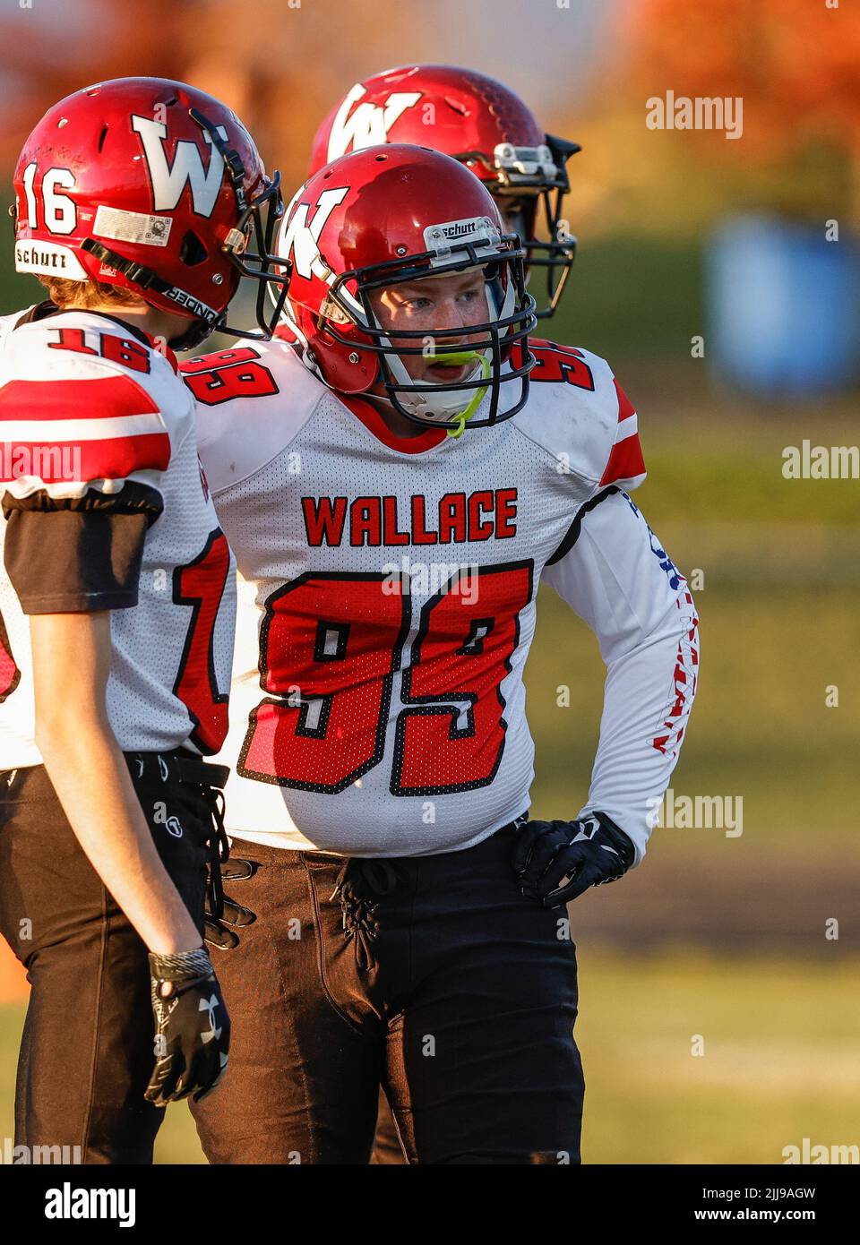 Football action with Wallace vs Lakeside High School in Post Falls, I ...