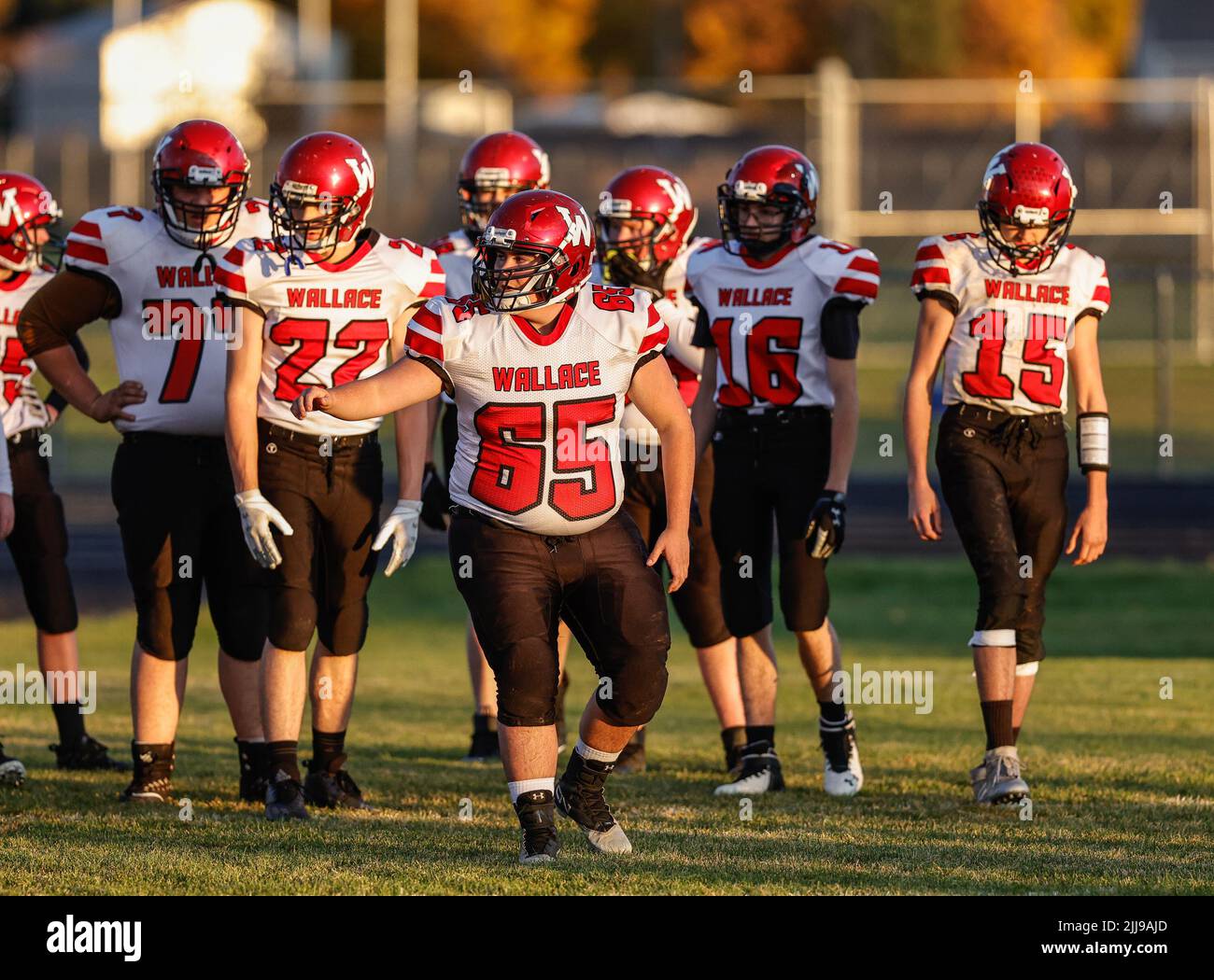 Football action with Wallace vs Lakeside High School in Post Falls, I ...