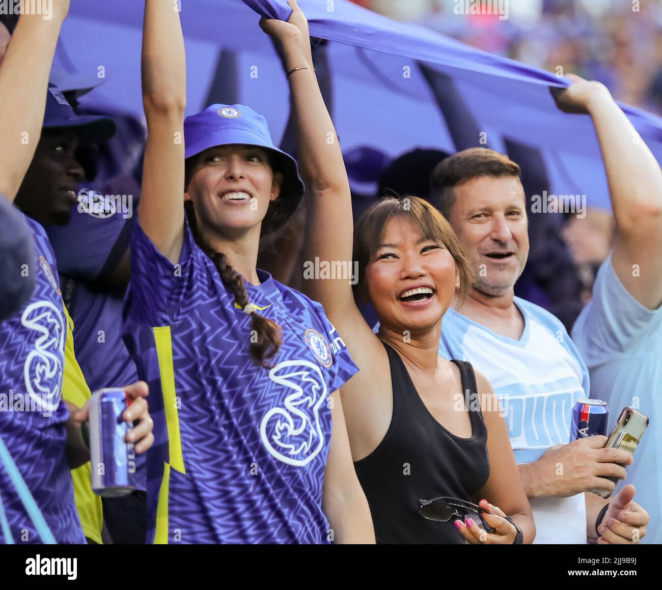 July 23, 2022: Chelsea FC fans cheer during the Florida Cup Series ...