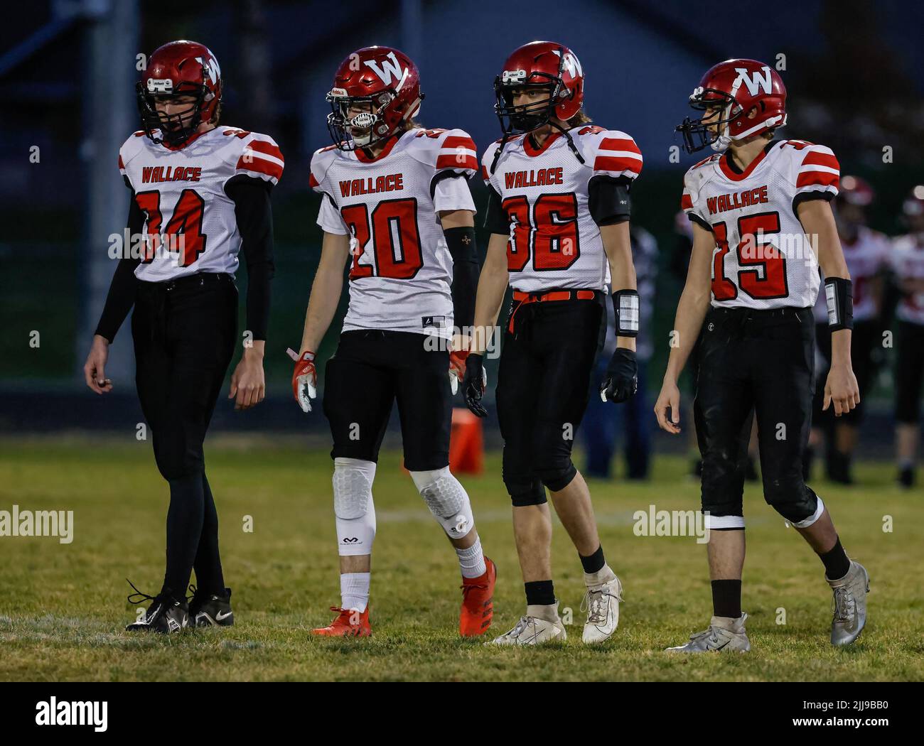 Football action with Wallace vs Lakeside High School in Post Falls, I ...