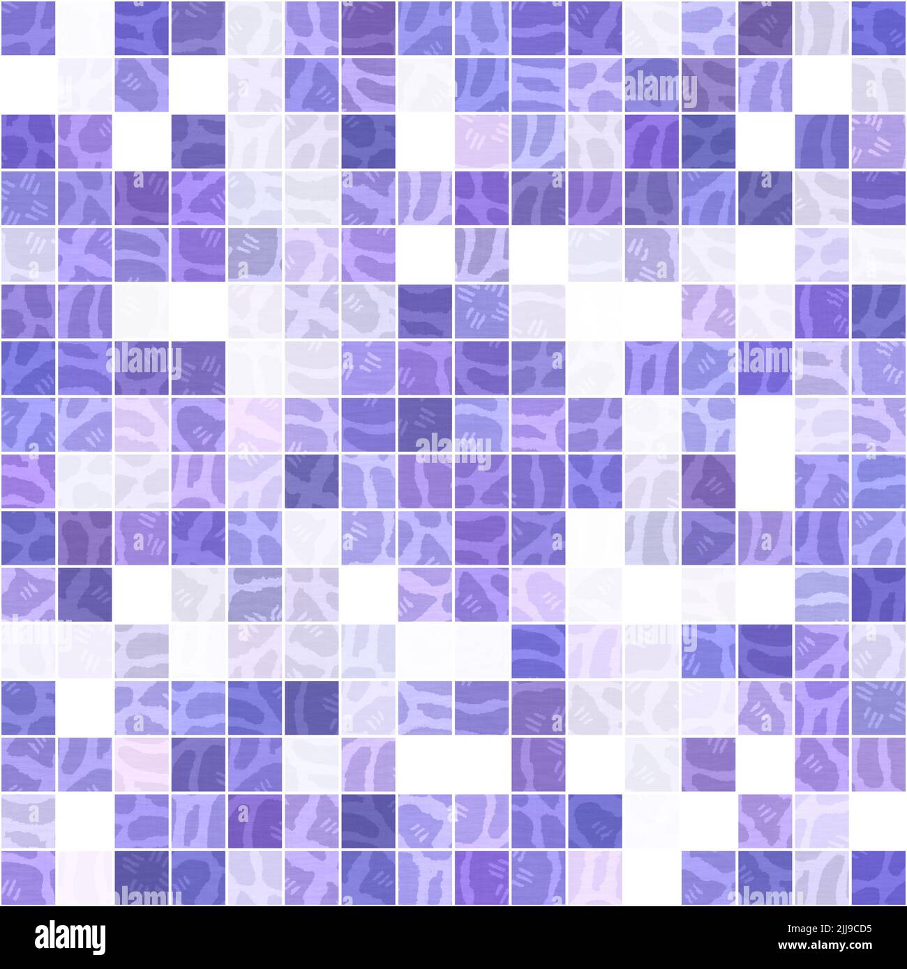 Tiny purple geometric mosaic pixel grid seamless pattern. Modern square ...