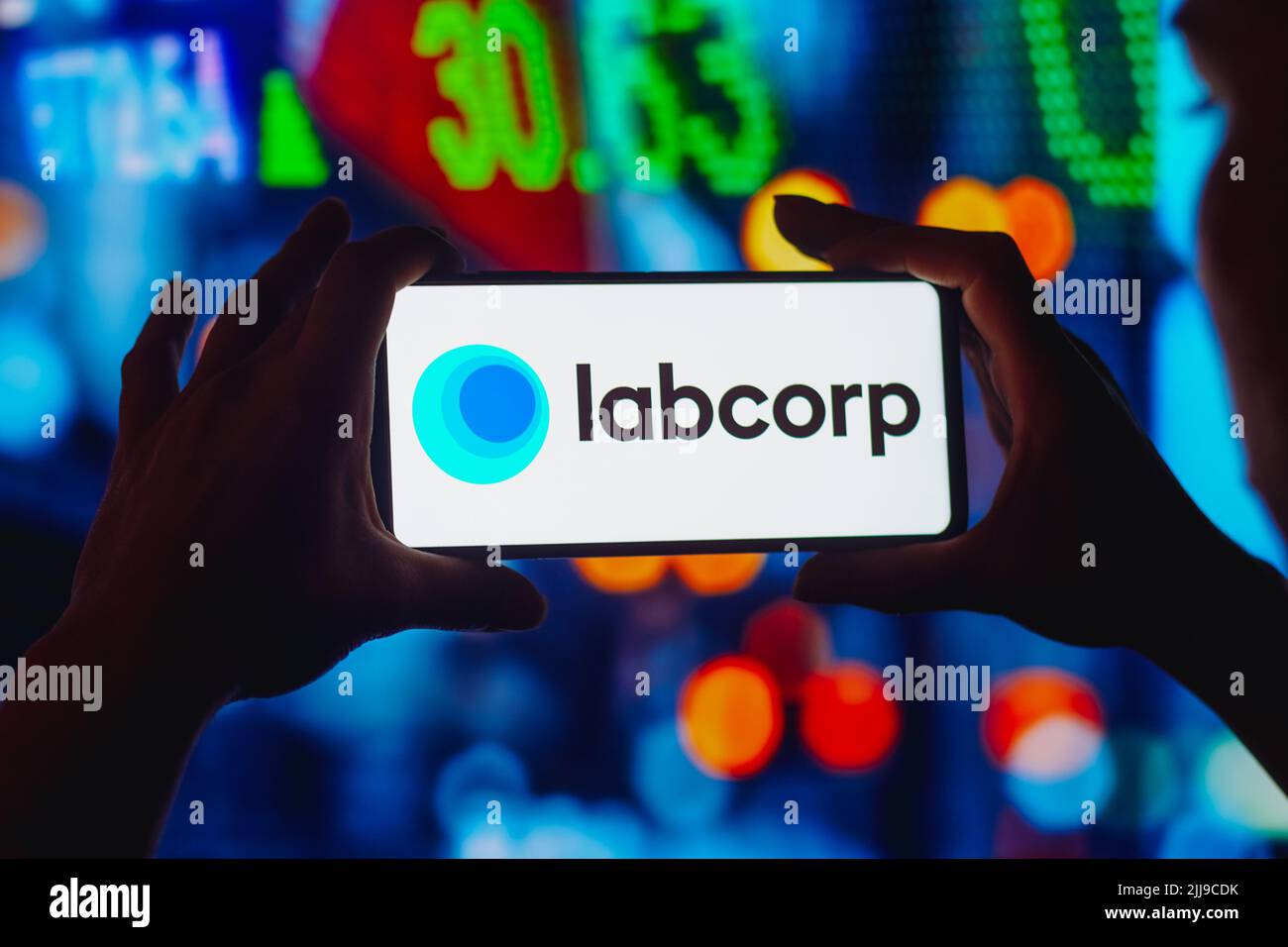 In this photo illustration, the Laboratory Corporation of America ...