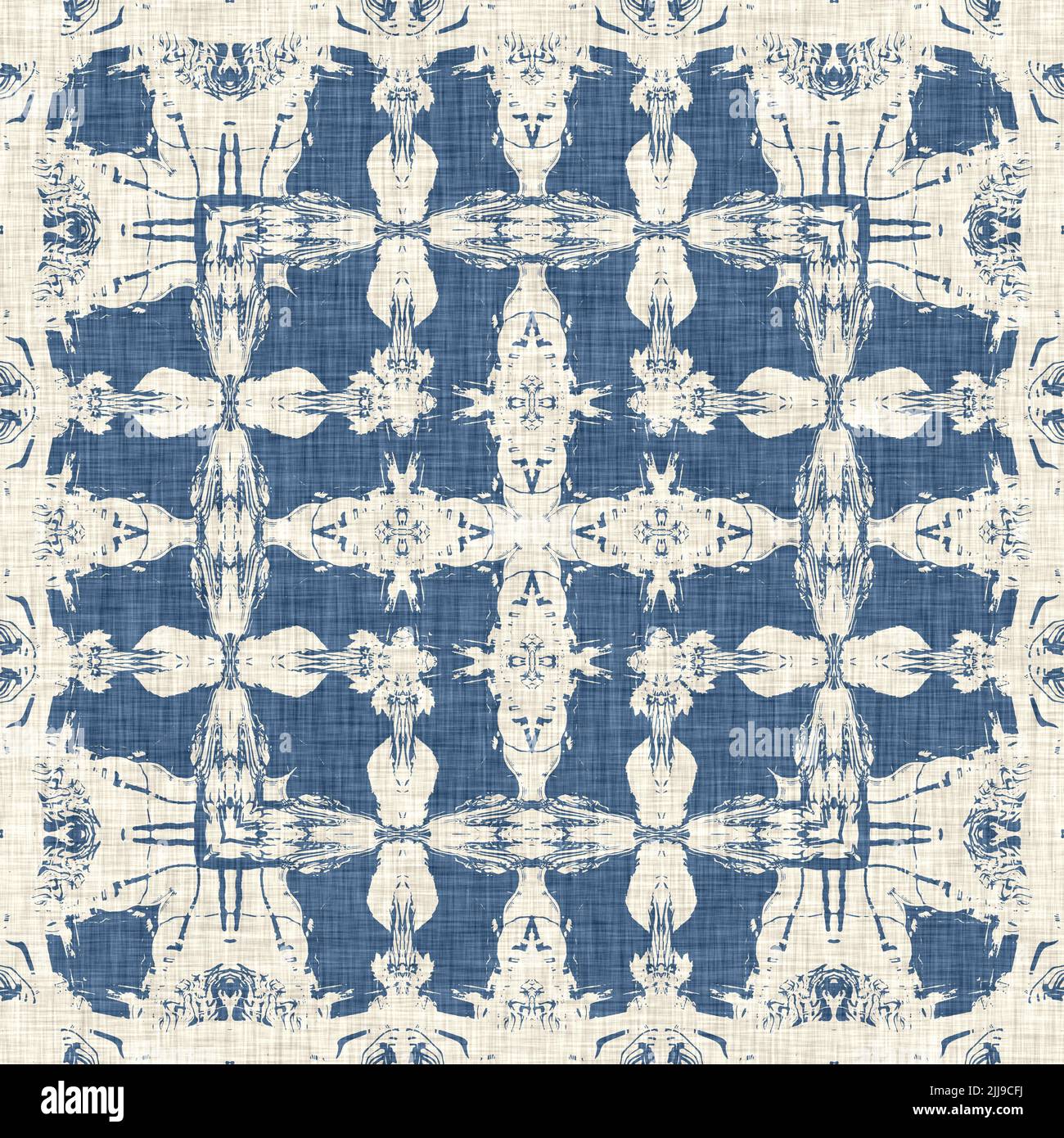 French blue quilt printed fabric pattern for shabby chic home decor ...