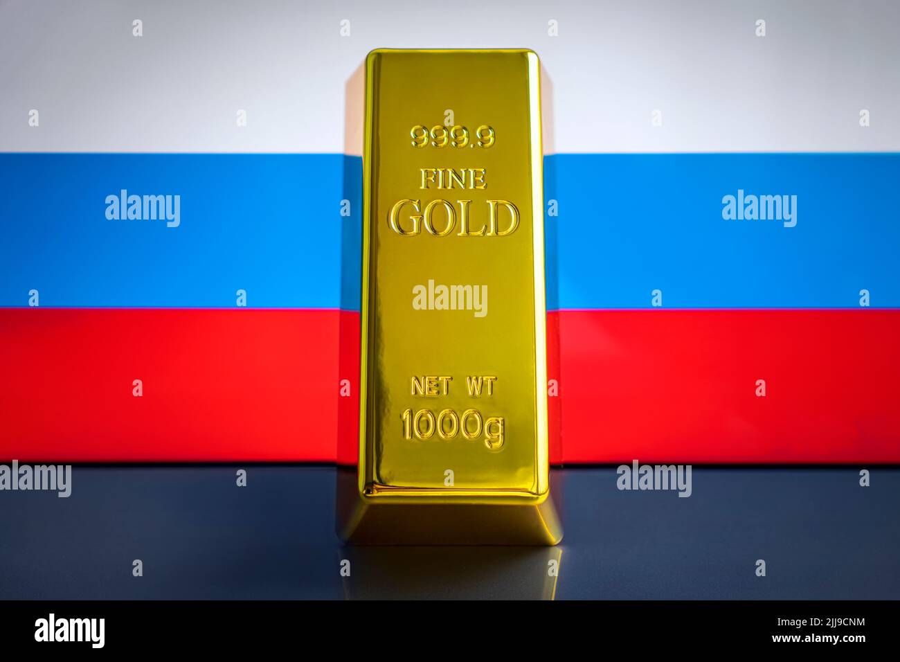 The gold bar is on the national flag of russia. russian Gold Reserve ...