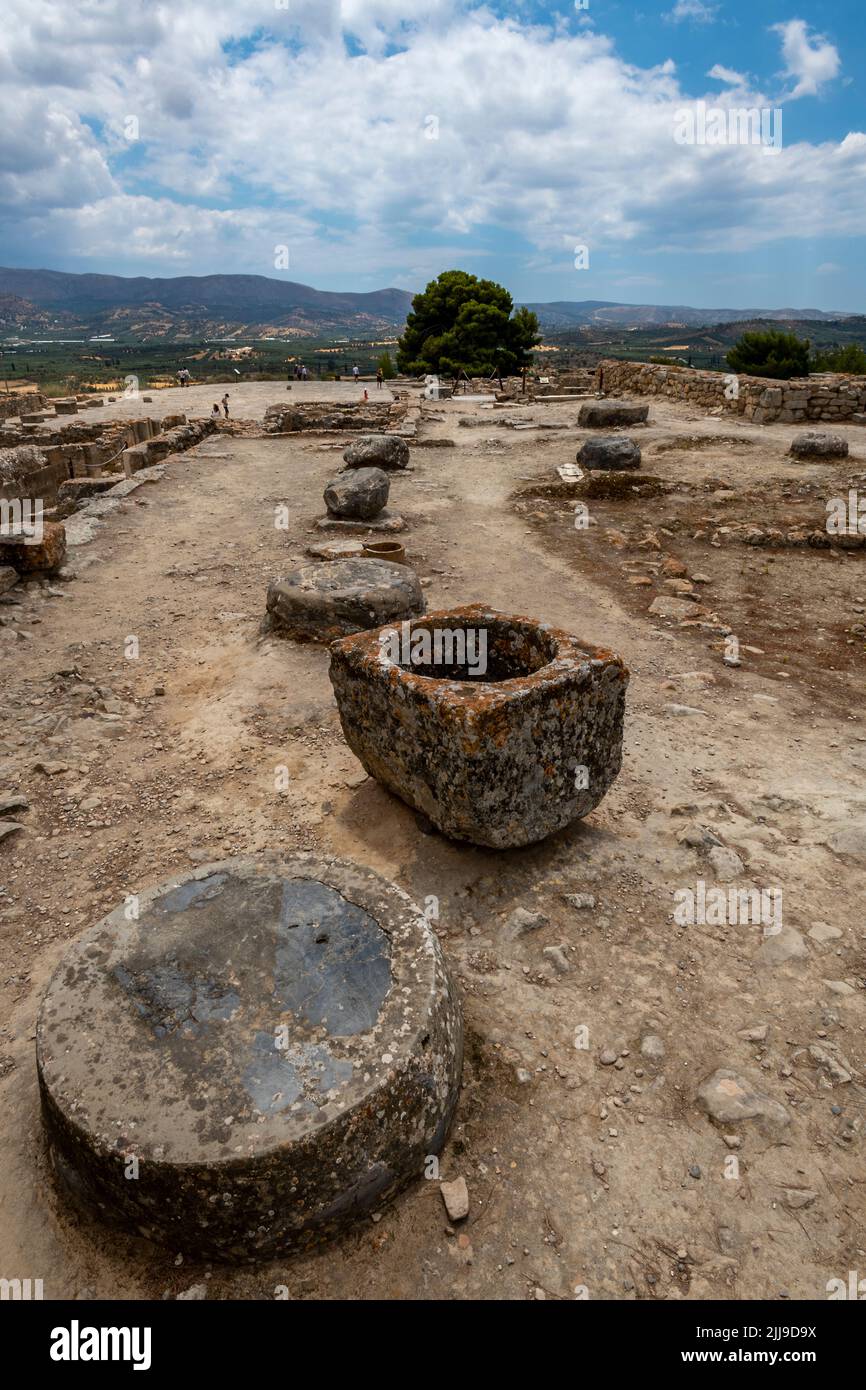 archaeological remains and buildings of the minoan temple and palace at ...