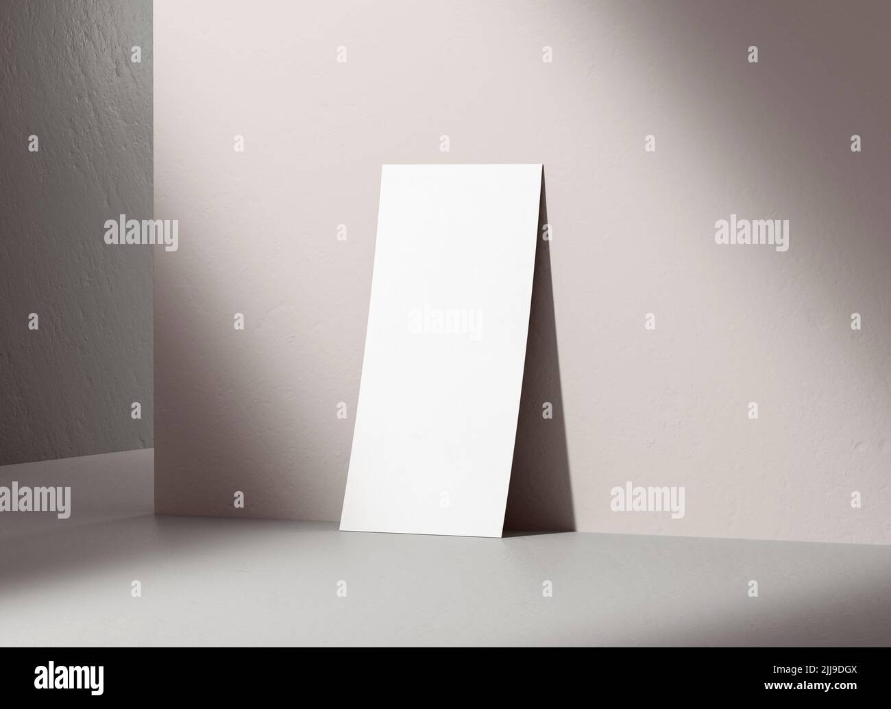 Single flyer mockup blank paper leaning on a concrete wall for design ...