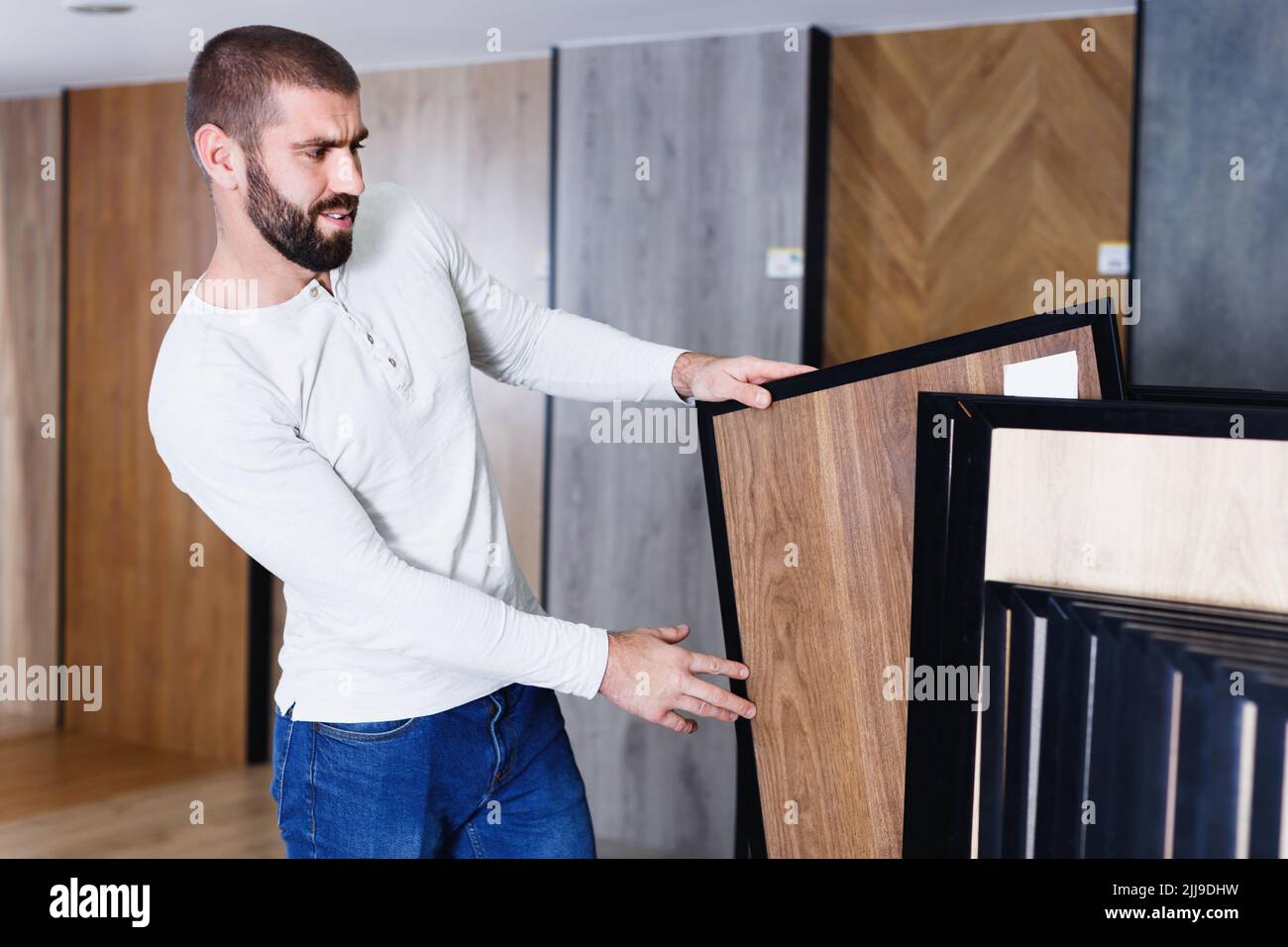 Choosing wood in house hi-res stock photography and images - Alamy