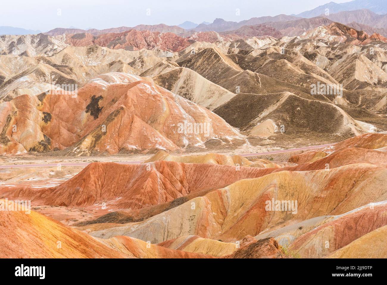 A range of red landforms in Zhangye National Geopark, Gansu, China ...