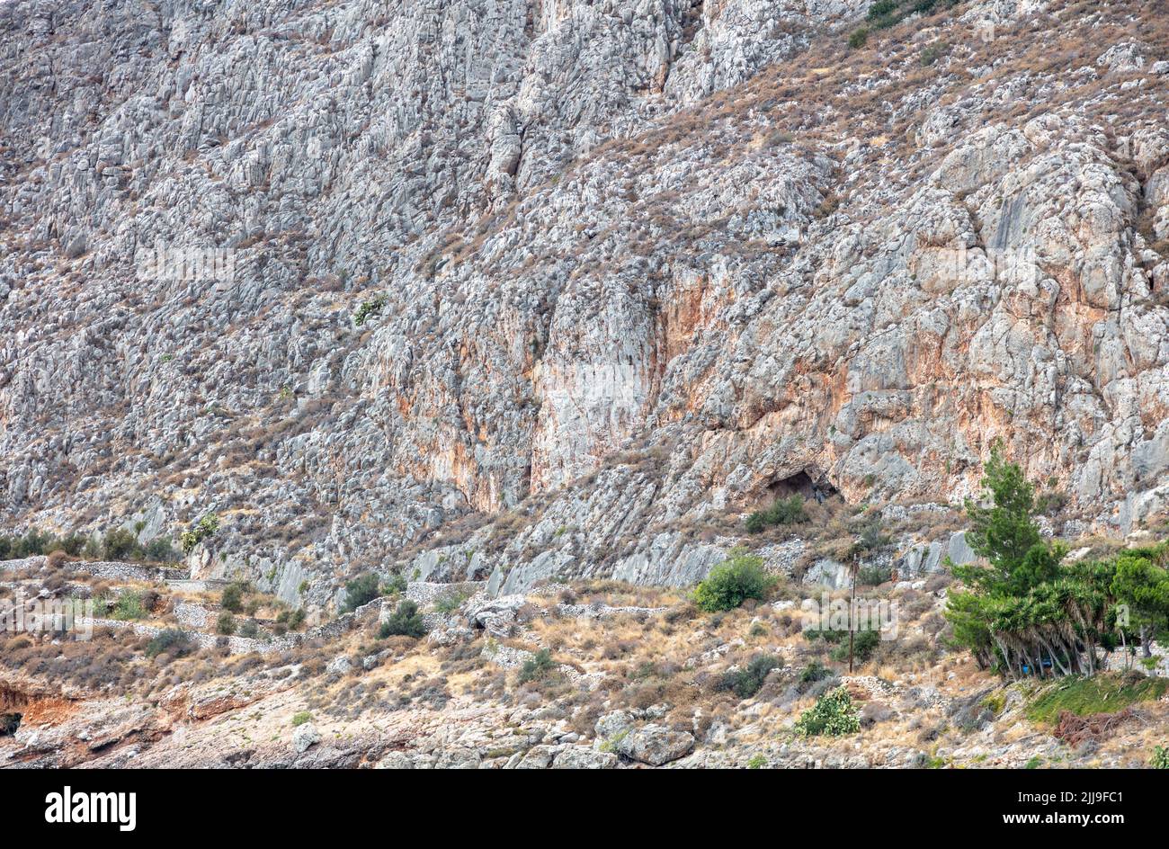 Grey granite rock background texture. Greece, stone formation, rough ...
