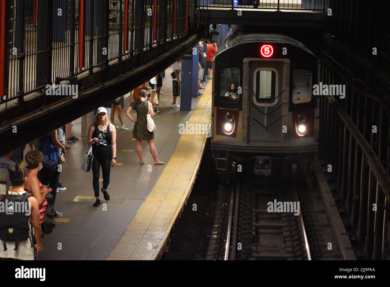 Crowded Union Square Subway Station is seen in New York City on July 24 ...