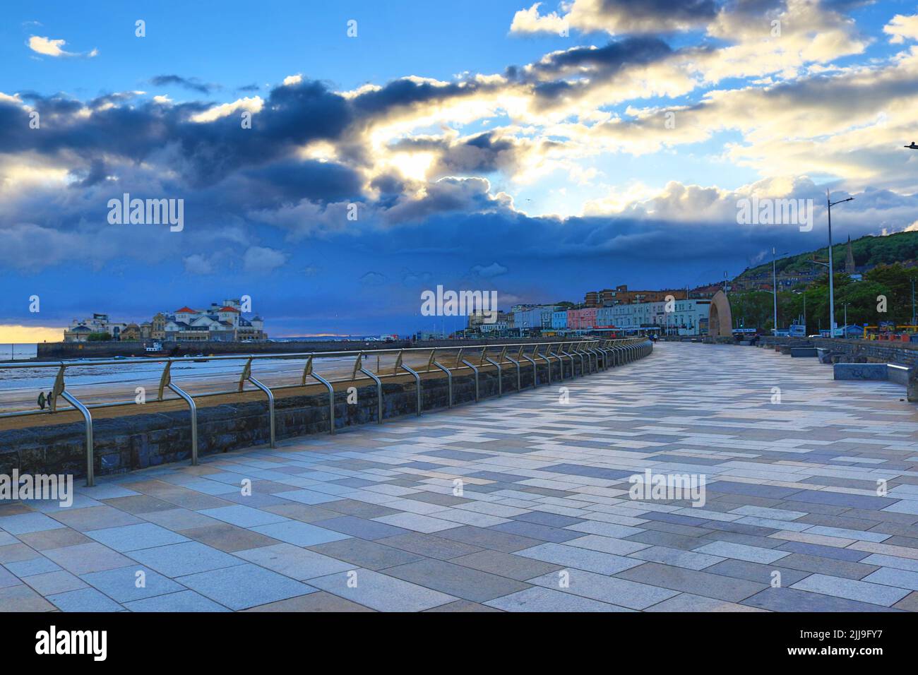 View of Seafront Promenade and Marine Parade at Weston-super-Mare - a ...