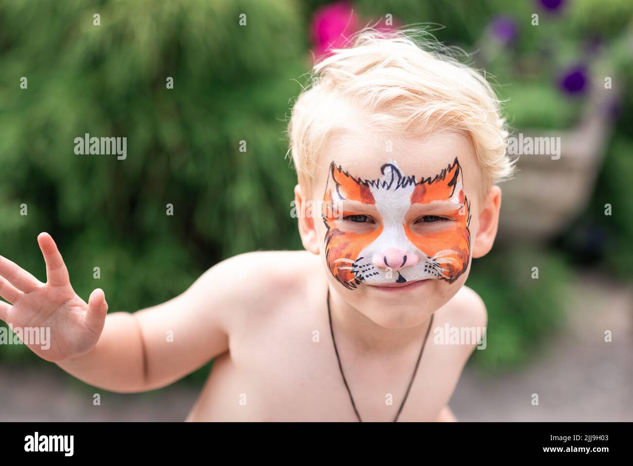 Cute Little Boy With Face Paint Face Painting Kid Painting Face At cute-little-boy-with-face-paint-face-painting-kid-painting-face-at