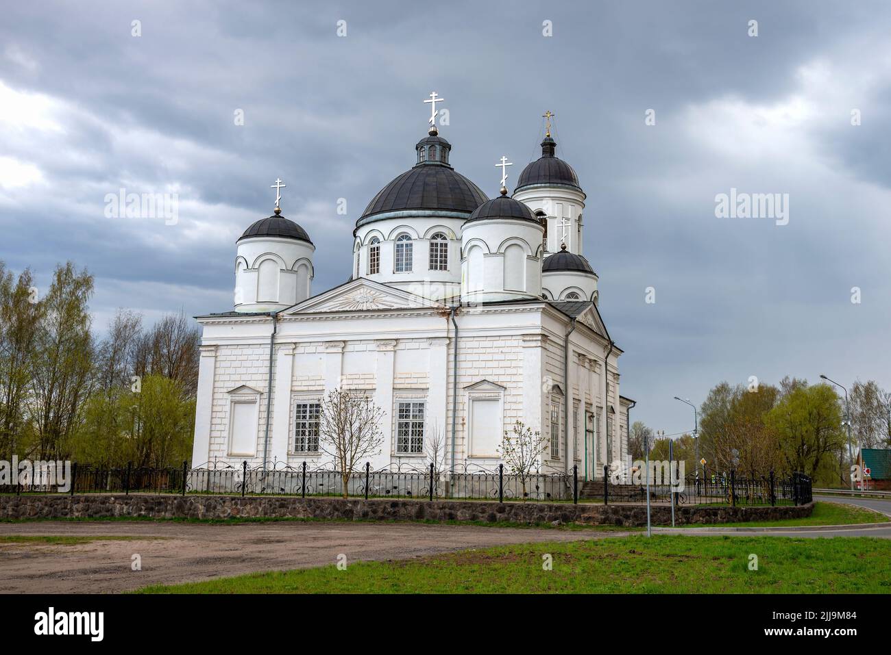 View of the ancient Cathedral of Elijah the Prophet on a cloudy evening ...