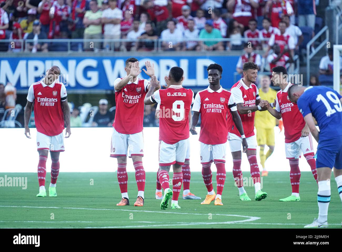 Orlando, Florida, USA, July 23, 2022, Arsenal FC players before the ...
