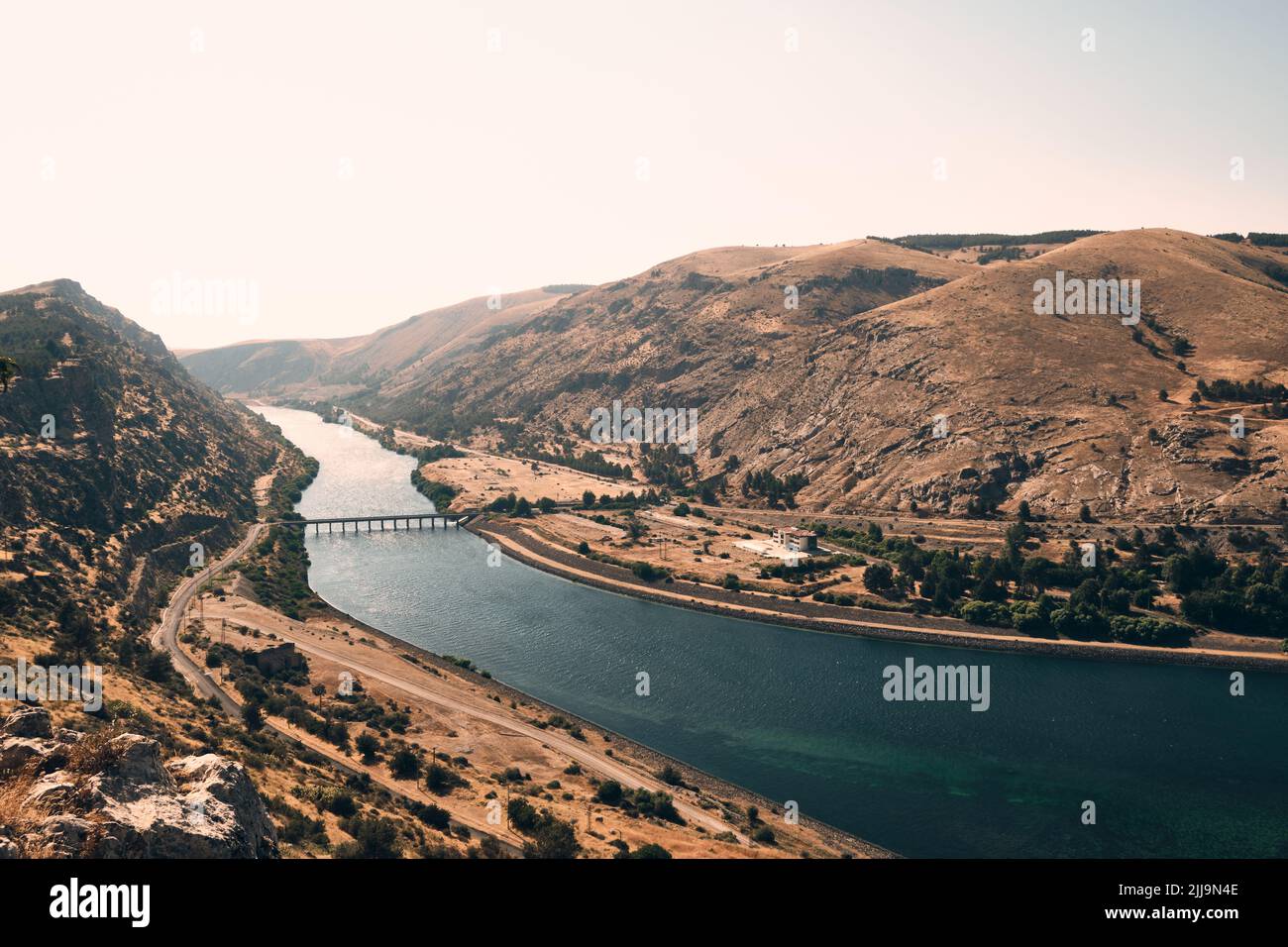 Euphrates river valley and bridge over Euphrates Stock Photo - Alamy