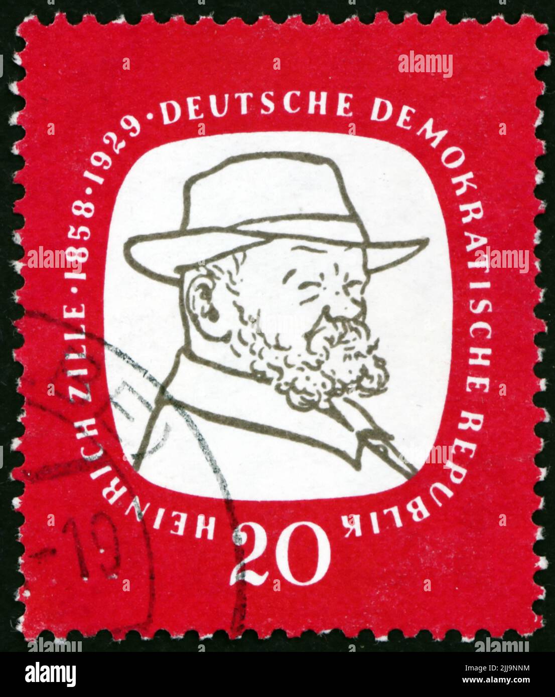 GERMANY - CIRCA 1958: a stamp printed in Germany shows Heinrich Zille ...